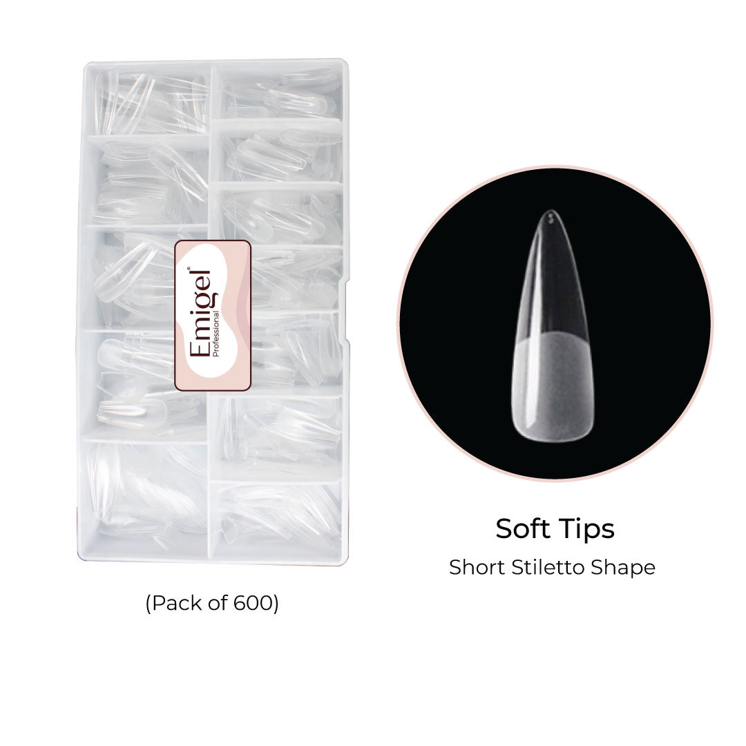 Emigel - Soft Stiletto Shape Nail Tips - Pack of 600 Pcs – Emigel ...